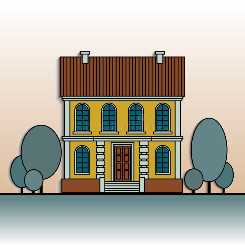 Cute Colorful House. Flat Style Vector Illustration. Stock Vector ...