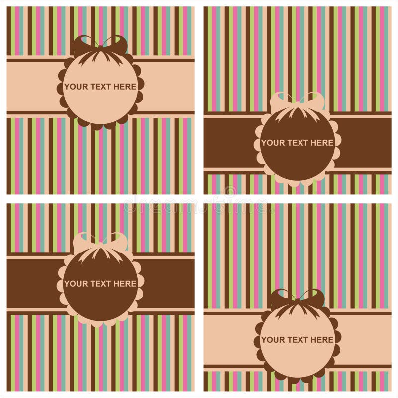 Cute Colorful Invitation Cards Stock Vector - Illustration of ...