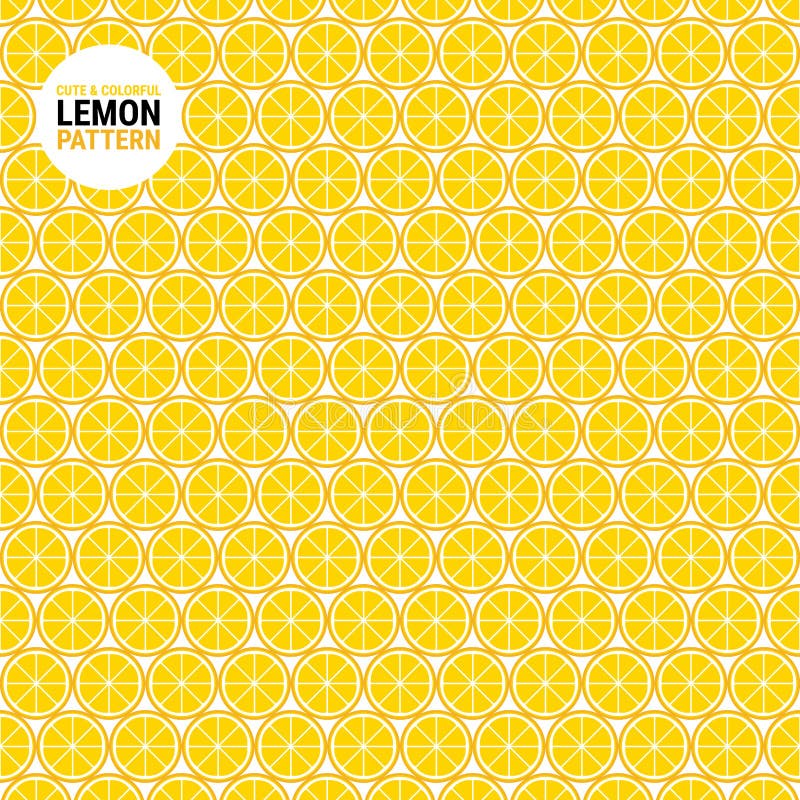 Cute and Colorful Lemon Pattern Stock Vector - Illustration of lemon ...