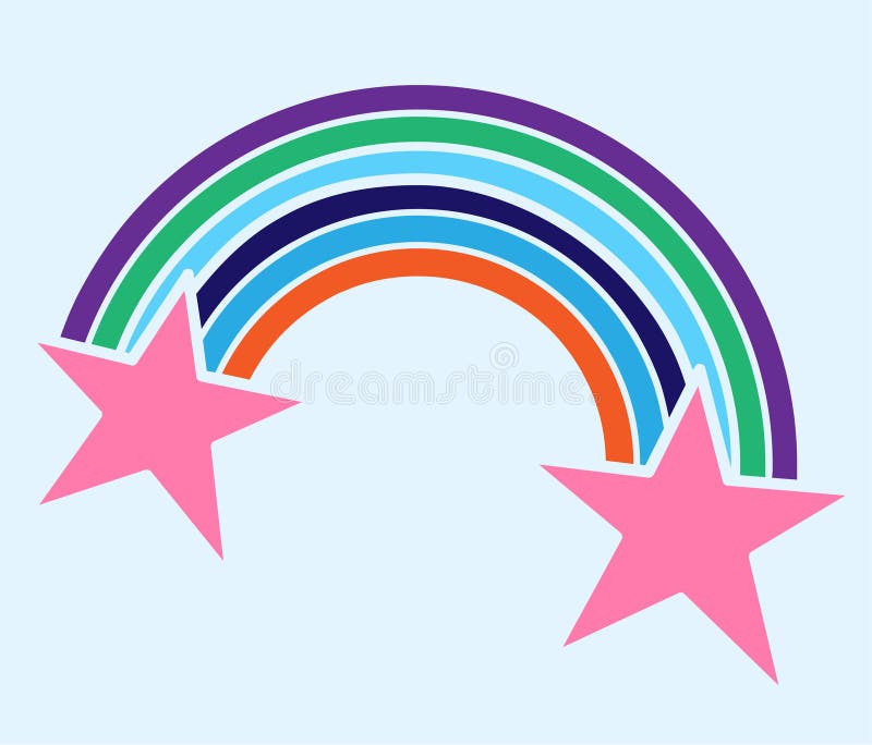 Cute Colorful Rainbow and Star Stock Vector - Illustration of symbol ...