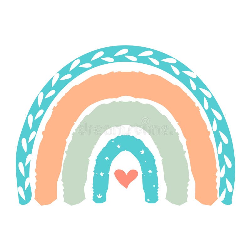 Cute Colorful Rainbows Set. Kids Drawing Style. Vector Flat ...