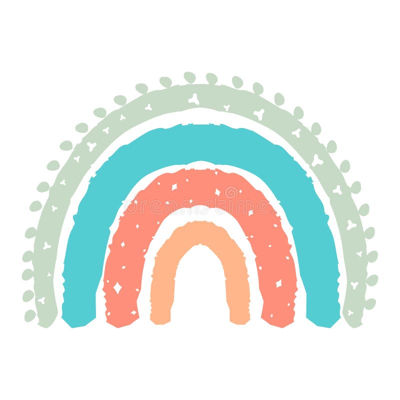 Cute Colorful Rainbows Set. Kids Drawing Style. Vector Flat ...