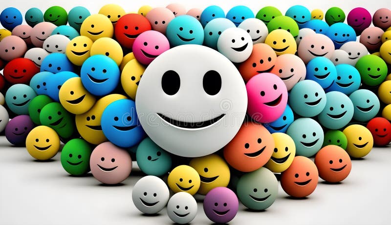 Cute Colorful Smiley Faces Pattern Generative Ai Stock Illustration ...