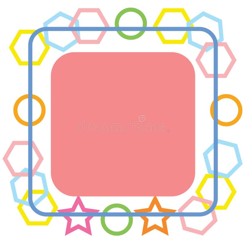 Cute Colorful Square Frame Isolated on White Background for Web Design ...