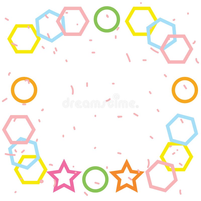 Cute Colorful Square Frame Isolated on White Background for Web Design ...