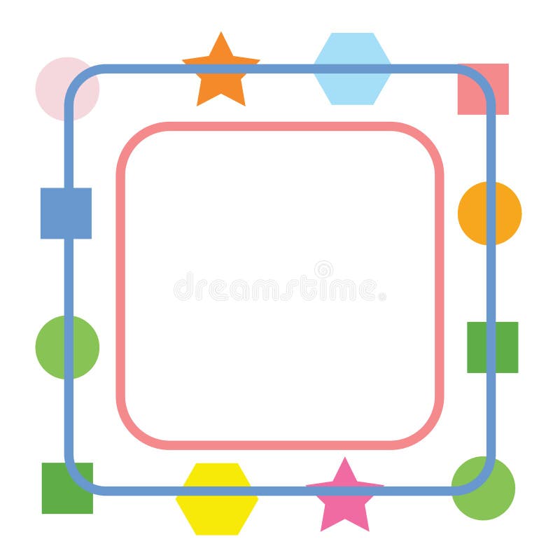 Cute Colorful Square Frame Isolated on White Background for Web Design ...