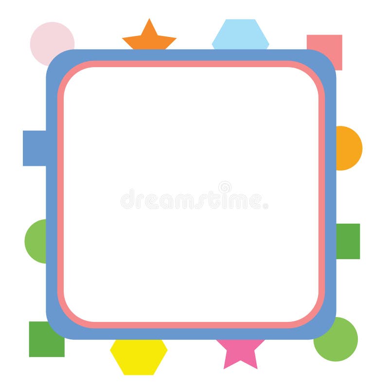 Cute Colorful Square Frame Isolated on White Background for Web Design ...