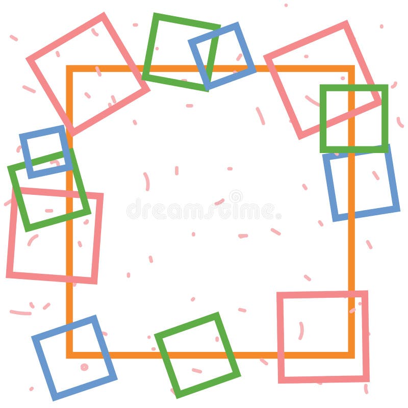 Cute Colorful Square Frame Isolated on White Background for Web Design ...