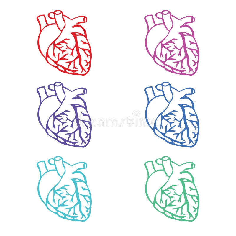 CUte Colorfull Heart Icon February Vector Set Stock Vector ...