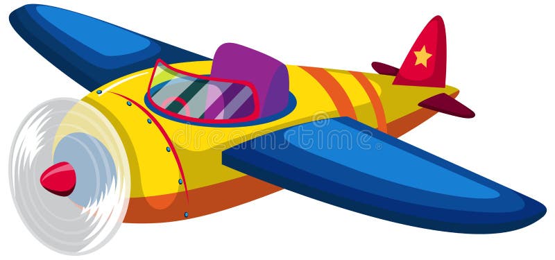 Cute Colourful Airplane on White Background Stock Vector - Illustration ...