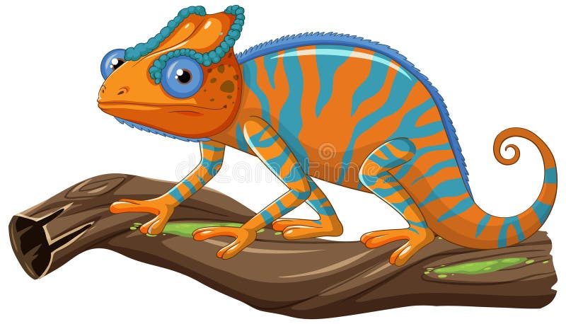 Cute Colourful Chameleon Cartoon Isolated Stock Vector - Illustration ...