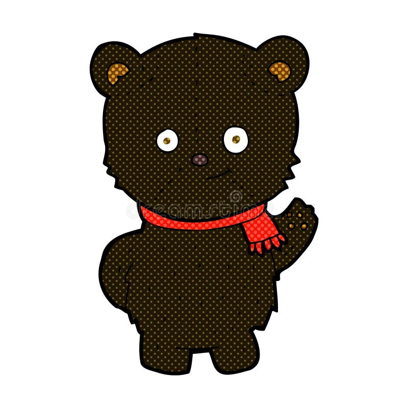 Cute Comic Cartoon Black Bear Stock Illustration - Illustration of ...