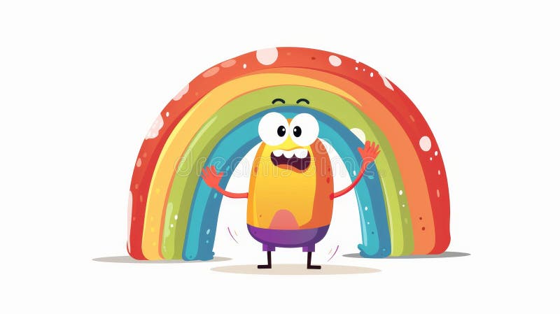 This Cute Comic Fiction Character is Waving His Hand while Smiling and ...