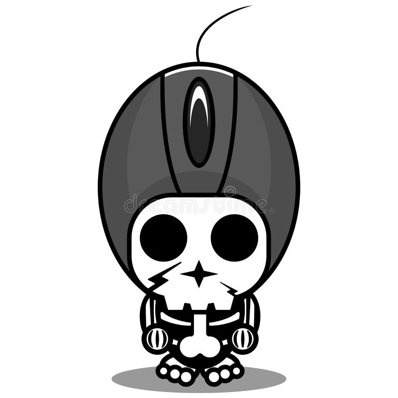 Computer Mouse Skull Bone Mascot Costume Stock Vector - Illustration of ...