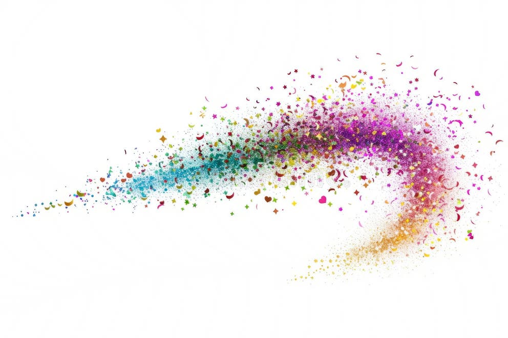 Cute Confetti Cloud Colored Powder Exploding in a Cloud of Whimsy on a ...