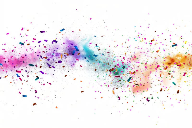 Cute Confetti Cloud Colored Powder Exploding in a Cloud of Whimsy on a ...