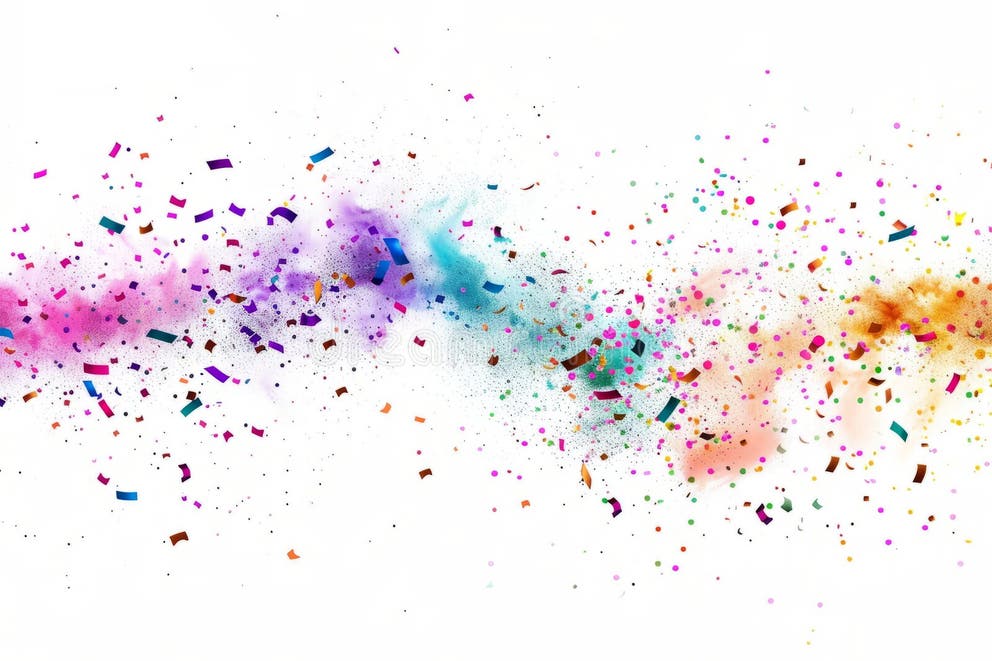 Cute Confetti Cloud Colored Powder Exploding in a Cloud of Whimsy on a White Backdrop. Stock ...