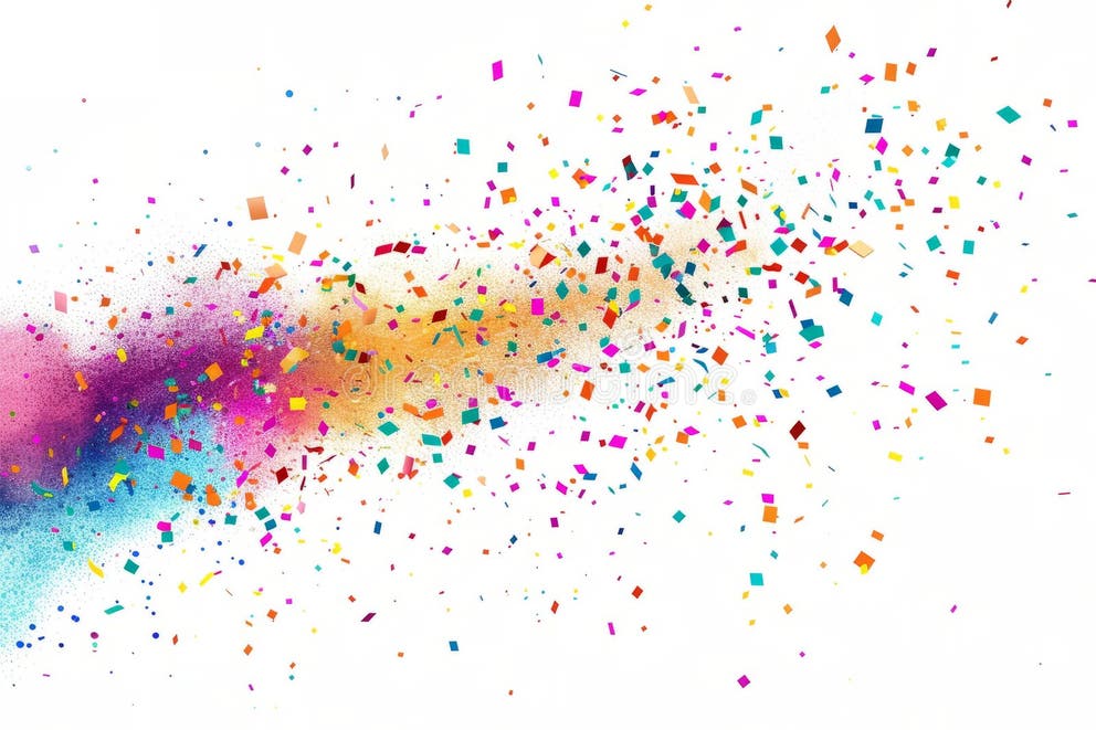 Cute Confetti Cloud Colored Powder Exploding in a Cloud of Whimsy on a ...