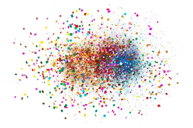 Cute Confetti Cloud Colored Powder Exploding in a Cloud of Whimsy on a ...