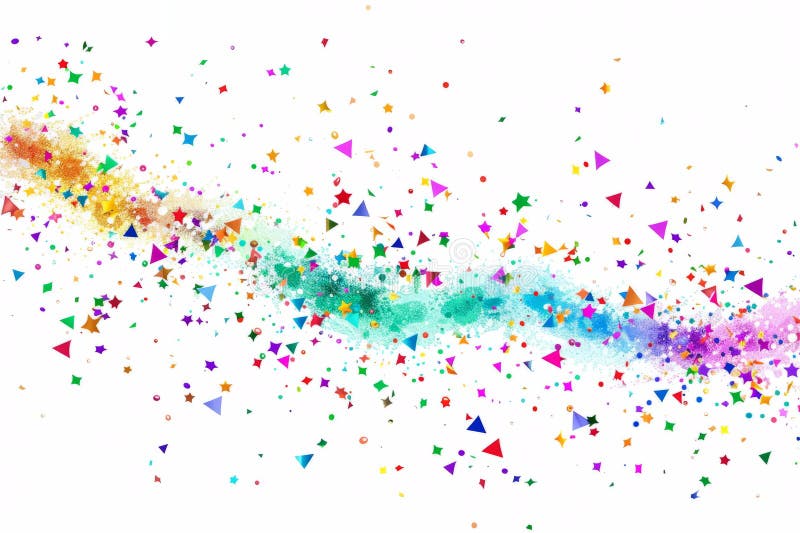 Cute Confetti Cloud Colored Powder Exploding in a Cloud of Whimsy on a ...