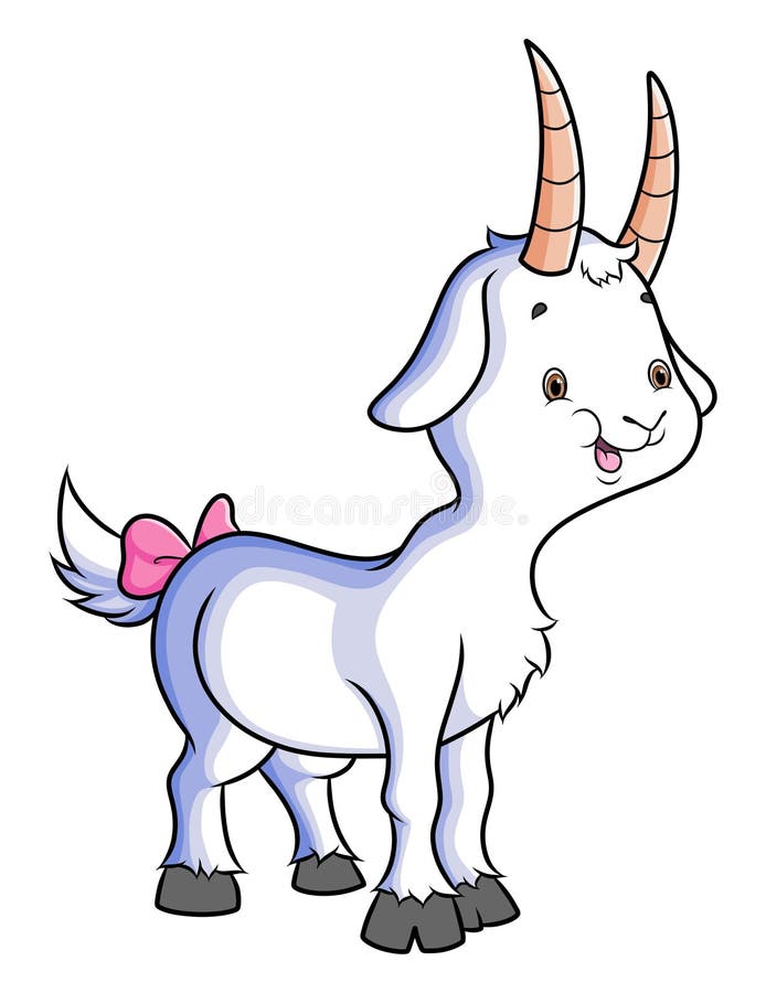 The Cute Contestant Goat with the Ribbon on the Tail Stock Vector ...
