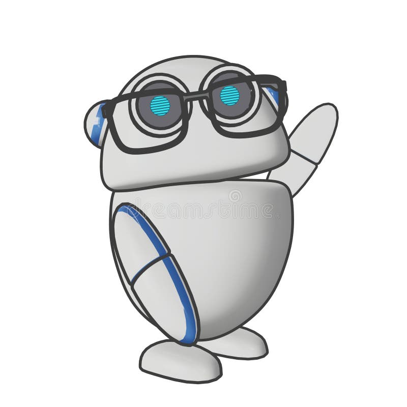 Cute Conversational Copilot AI Character, 3d Stock Photo - Illustration ...
