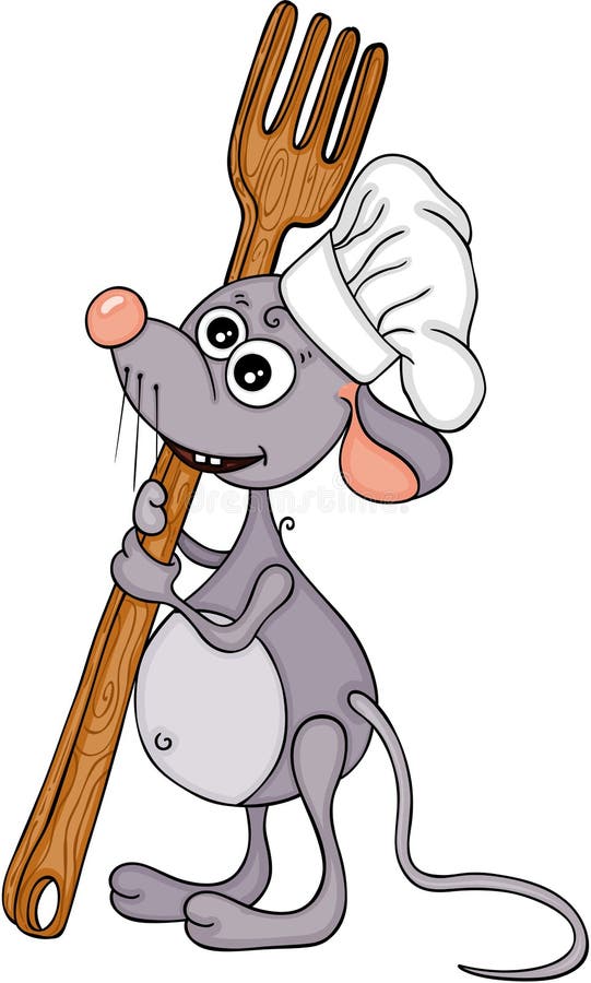 Cook Mouse with Wooden Spoon Stock Vector - Illustration of scrapbook ...