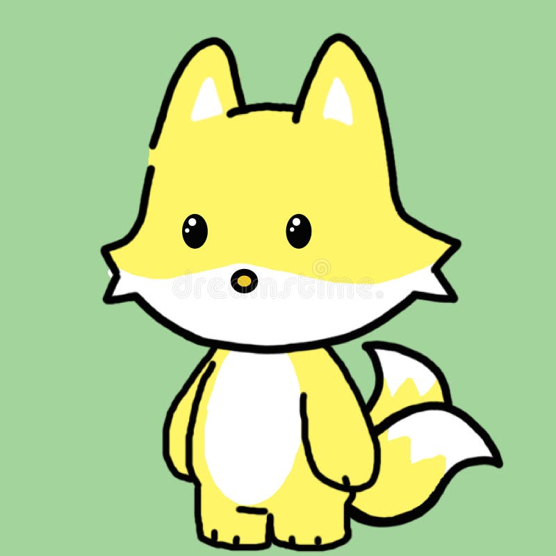 Yellow fox is cute stock illustration. Illustration of poster - 243103408