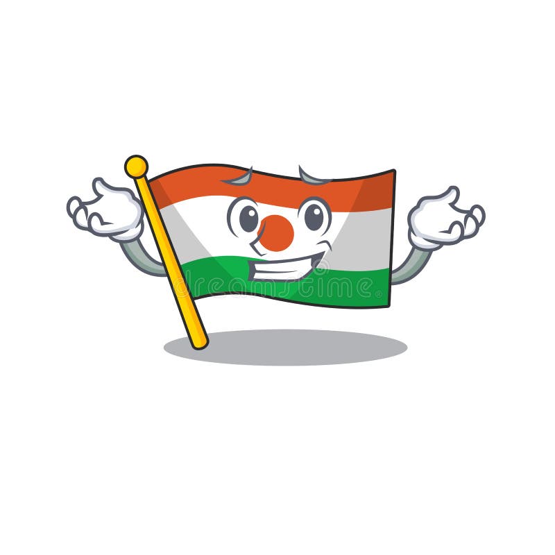 Cute and Cool Grinning Flag Niger Scroll Mascot Cartoon Style Stock ...