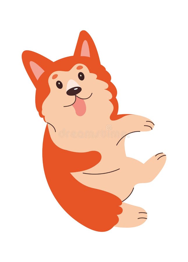 Cute Corgi Puppy Flat Icon Playful Pet Stock Vector - Illustration of ...