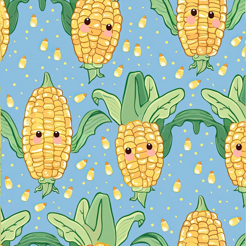 Cute Corn Background Adorable Corn Background Sweet Corn Pattern Stock ...