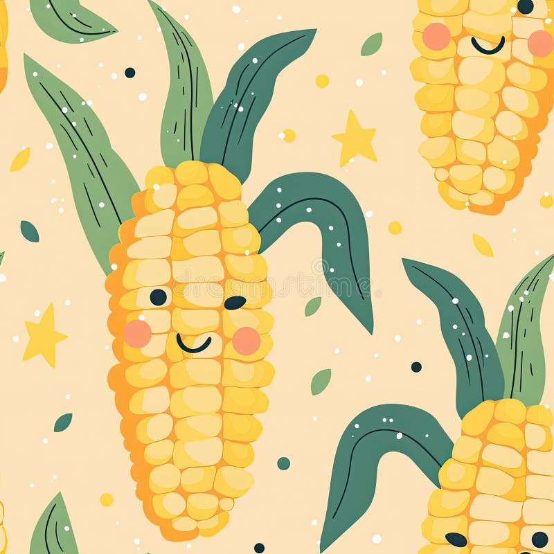 Cute Corn Background Adorable Corn Background Sweet Corn Pattern Stock ...