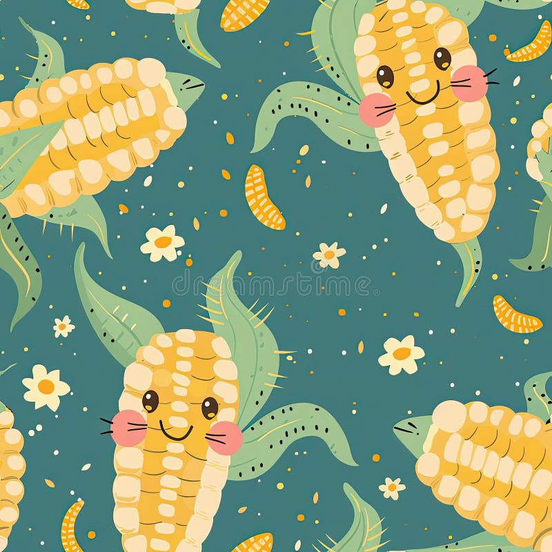 Cute Corn Background Adorable Corn Background Sweet Corn Pattern Stock ...