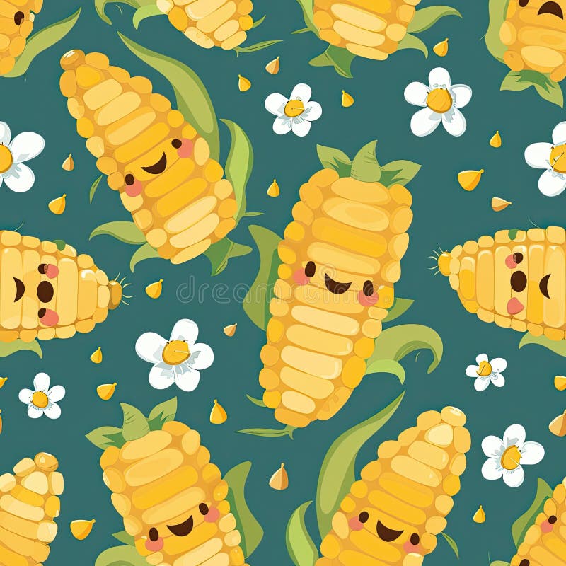 Cute Corn Background Adorable Corn Background Sweet Corn Pattern Stock ...