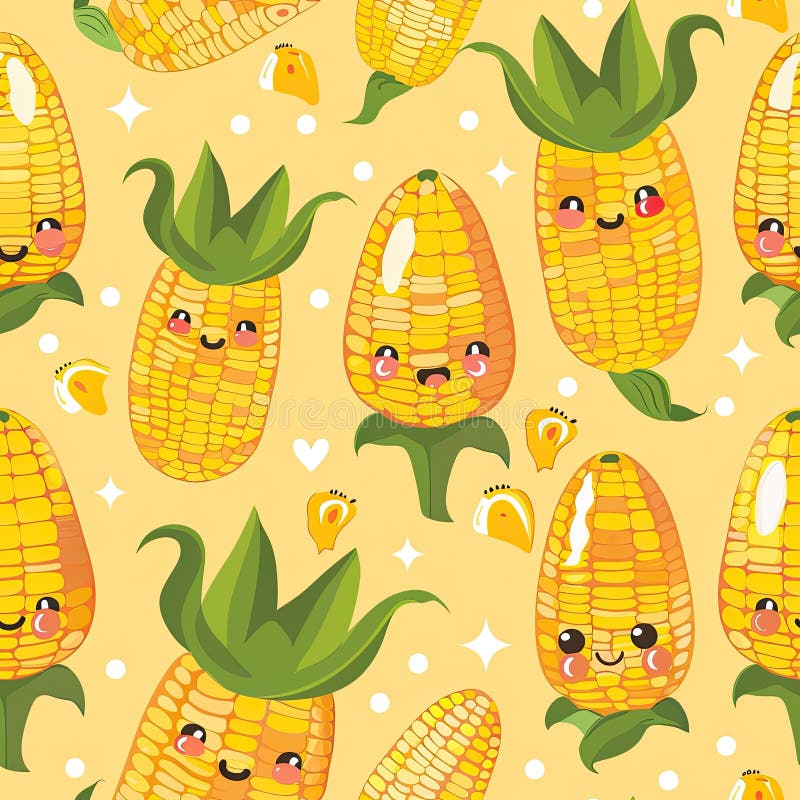 Cute Corn Background Adorable Corn Background Sweet Corn Pattern Stock ...