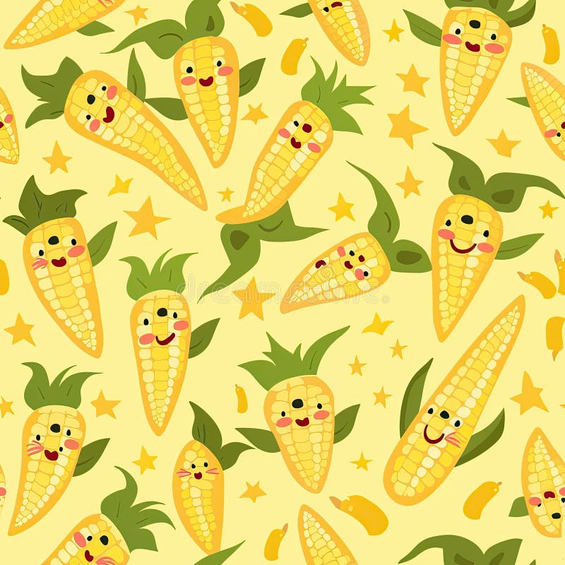 Cute Corn Background Adorable Corn Background Sweet Corn Pattern Stock ...