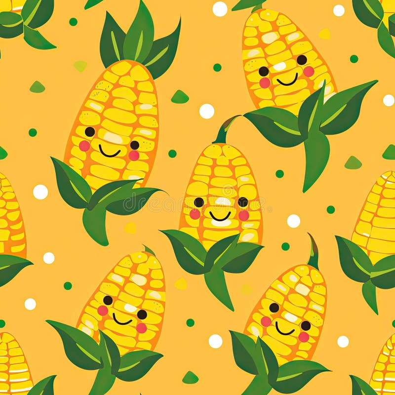 Cute Corn Background Adorable Corn Background Sweet Corn Pattern Stock ...