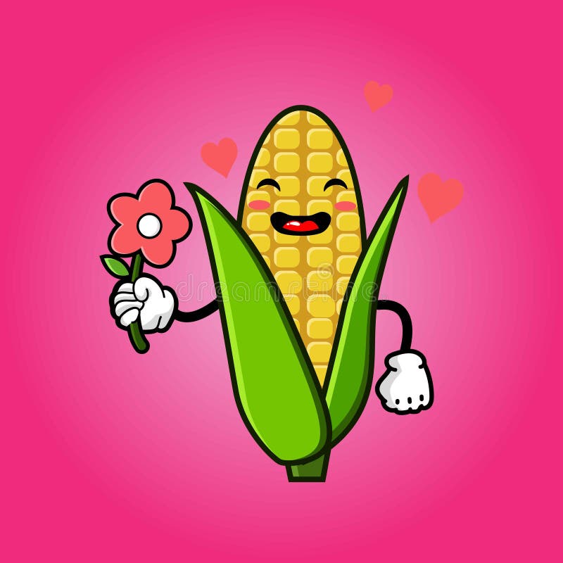 Cute Corn Cartoon Mascot Character Stock Vector - Illustration of ...
