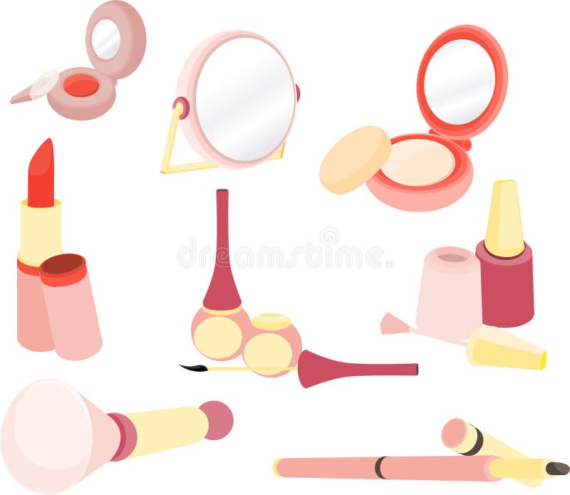 Cute cosmetics stock illustration. Illustration of colored - 9944664