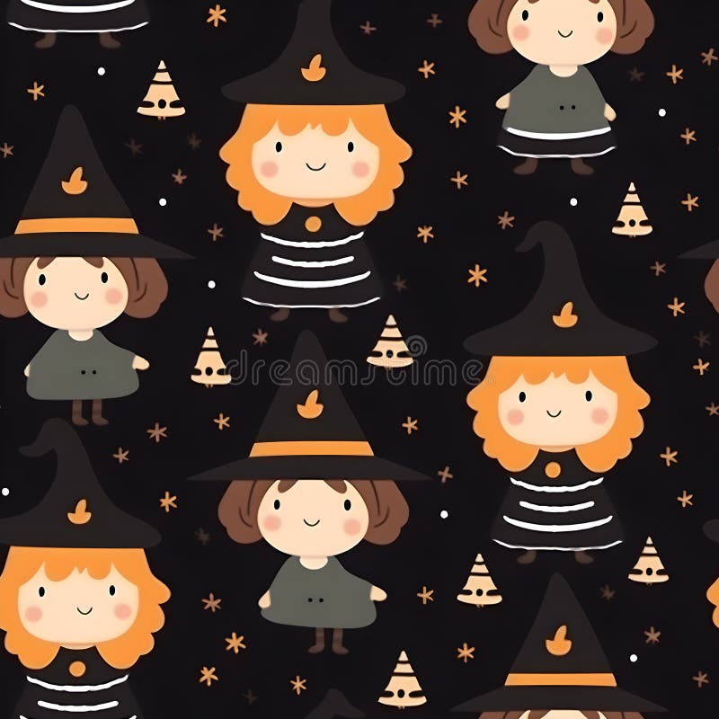 Cute Costumes a Mini Witch with a Pointed Hat, Halloween, Generative AI ...