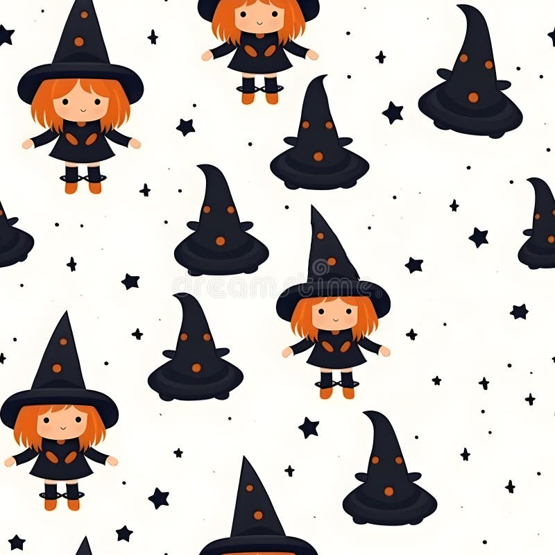 Cute Costumes a Mini Witch with a Pointed Hat, Halloween, Generative AI ...