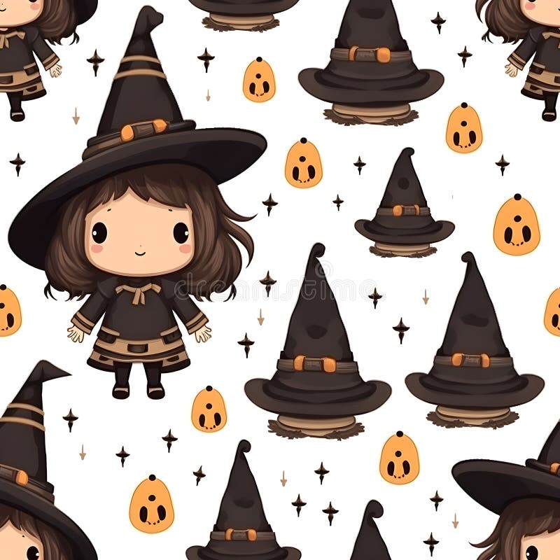 Cute Costumes a Mini Witch with a Pointed Hat, Halloween, Generative AI ...