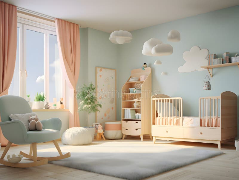 A Cute and Cosy Baby Bedroom - Home Design Theme Stock Illustration ...