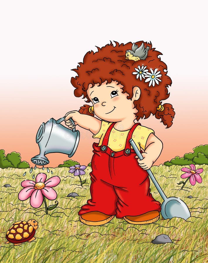 Cute country female stock illustration. Illustration of smiling - 14077237