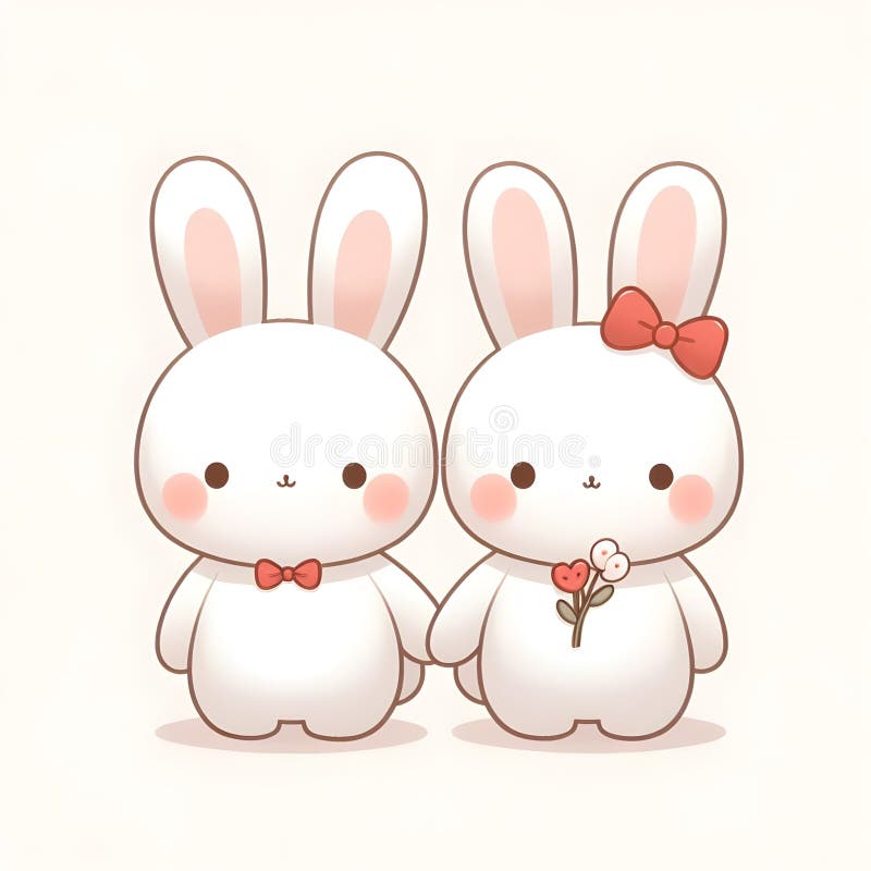 Cute couple bunny stock illustration. Illustration of demand - 311646128