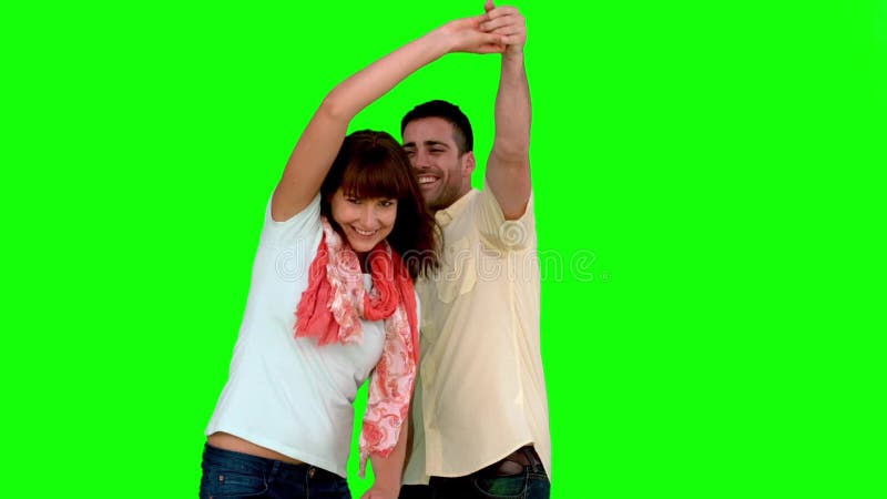 Cute Couple Dancing on Green Screen Stock Video - Video of prekeyed ...