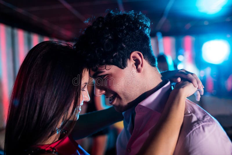 Cute Couple Dancing Together on Dance Floor Stock Photo - Image of ...