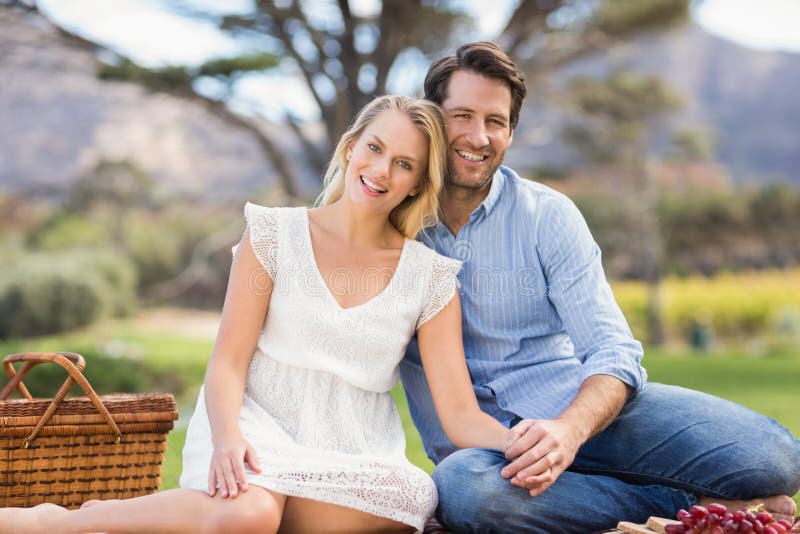 Cute Couple on Date Looking at the Camera Stock Image - Image of happy ...