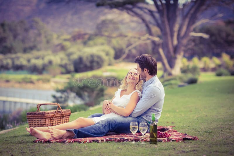 Cute Couple on Date Looking at Each Other Stock Photo - Image of ...