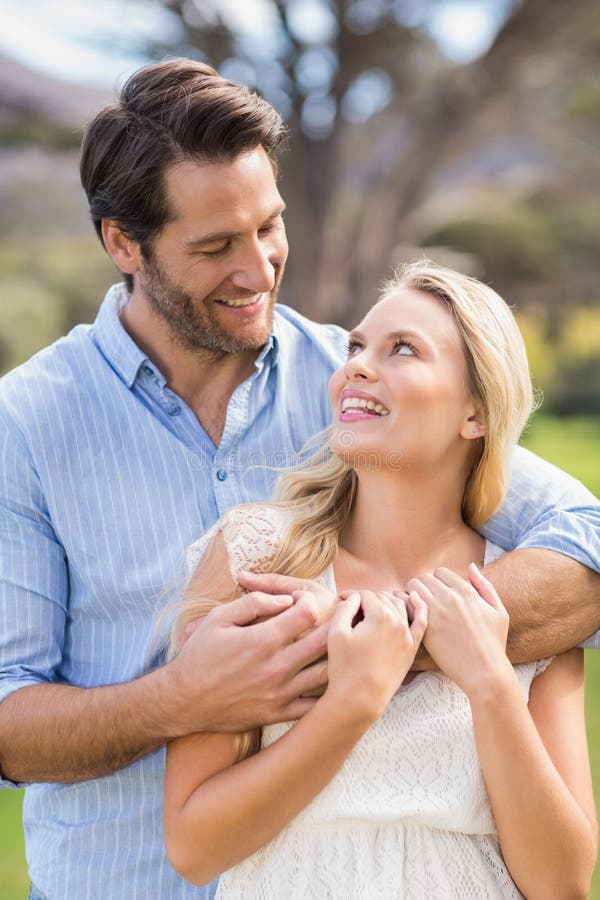 Cute Couple on Date Looking at Each Other Stock Image - Image of ...